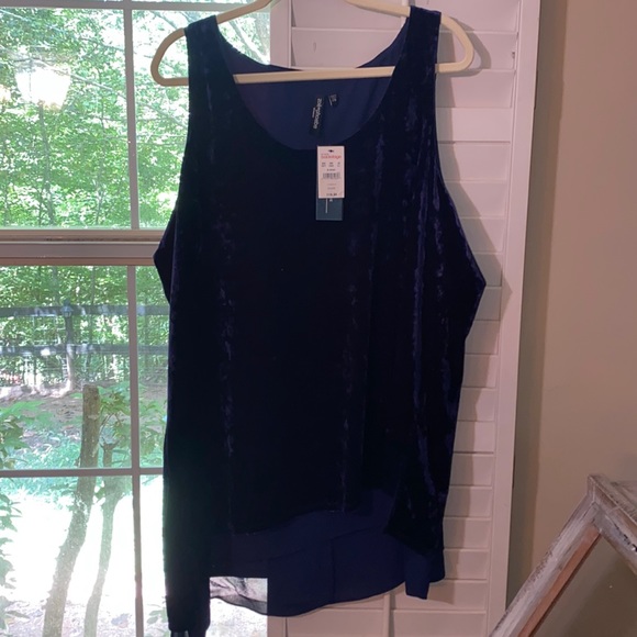 Zoe+Phoebe | Tops | Zoe Phoebe Blue Velvet Tank Size 2x | Poshmark